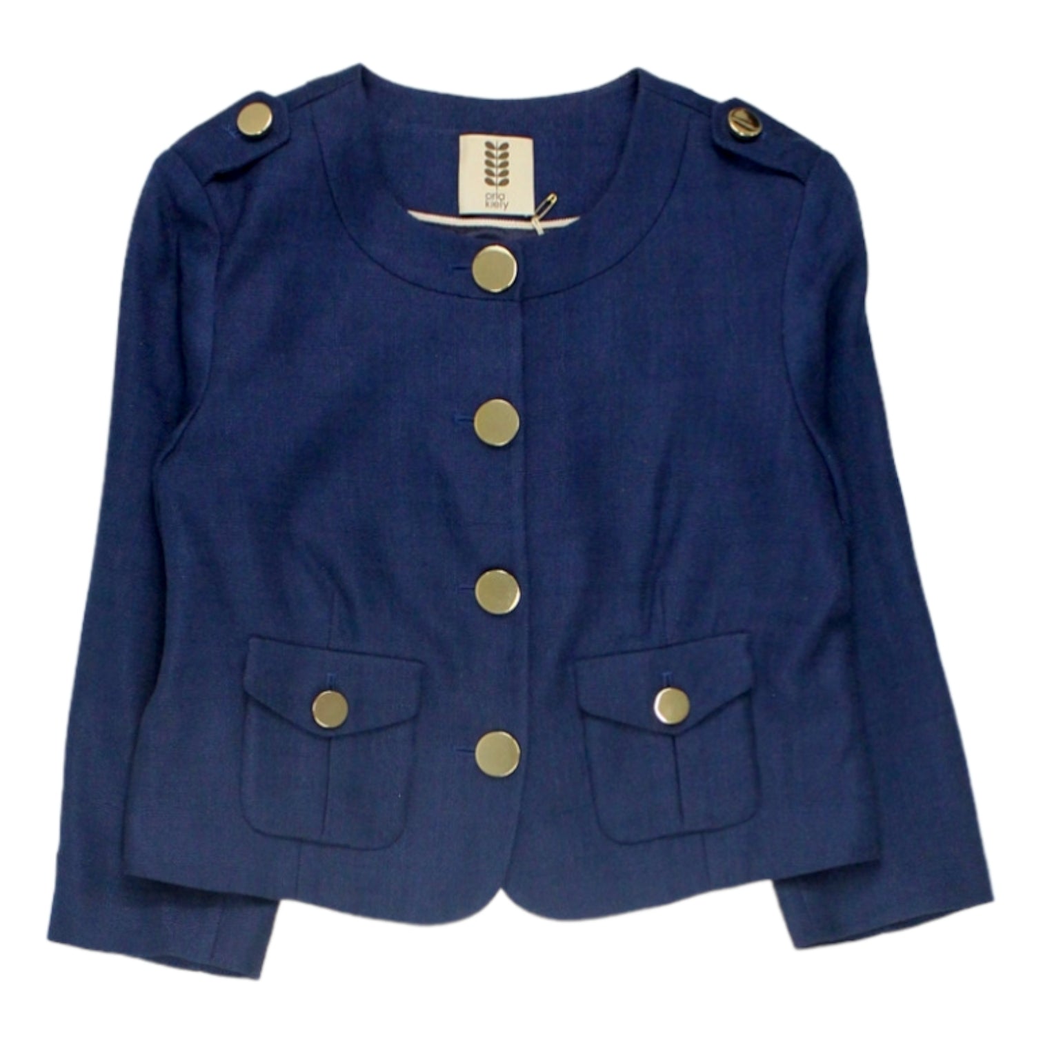 Orla Kiely Navy Cropped Jacket | Shop from Crisis Online