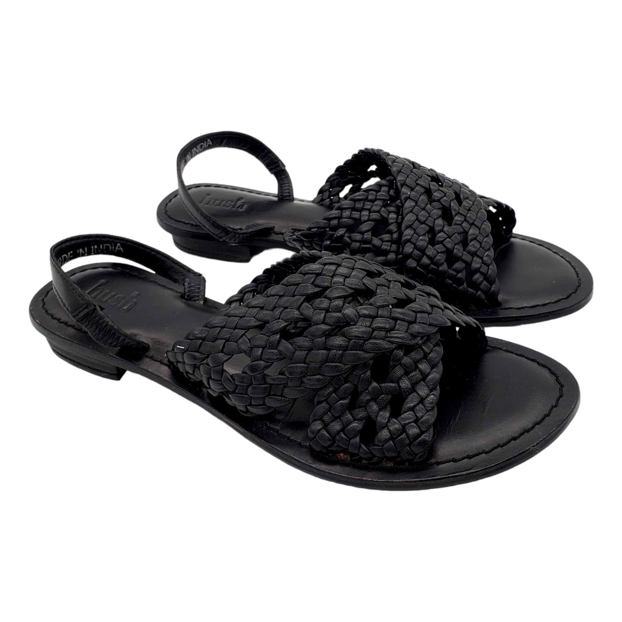 Hush Black Plaited Tenby Sandal | Shop from Crisis Online