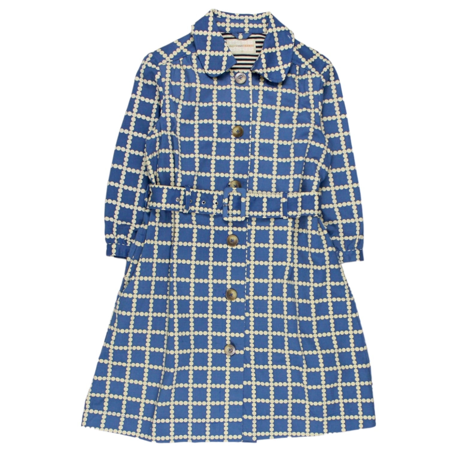 Olive & Orange Blue Dot Grid Coat | Shop from Crisis Online