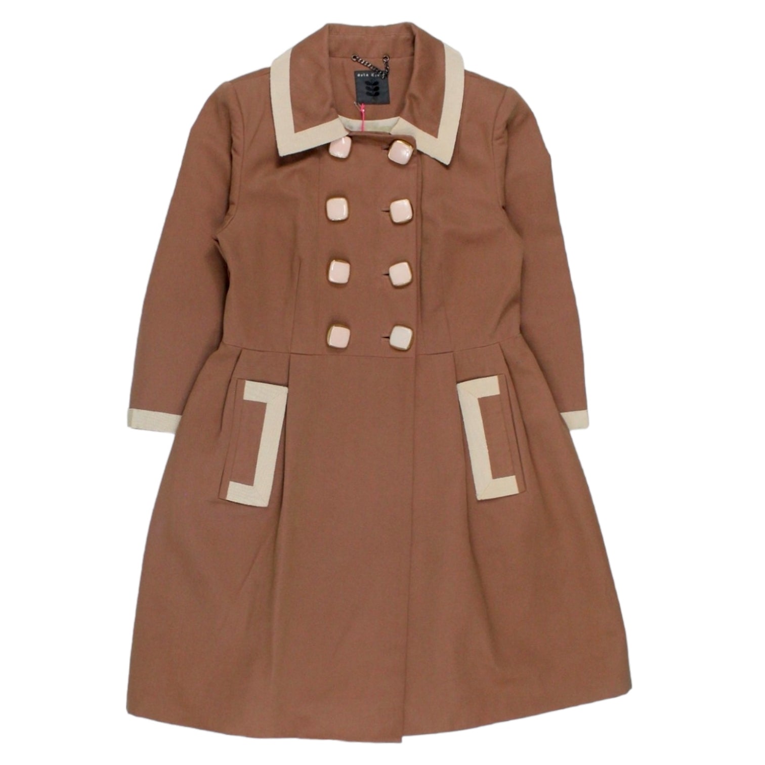 Orla Kiely Brown Grosgrain Detail Coat | Shop from Crisis Online