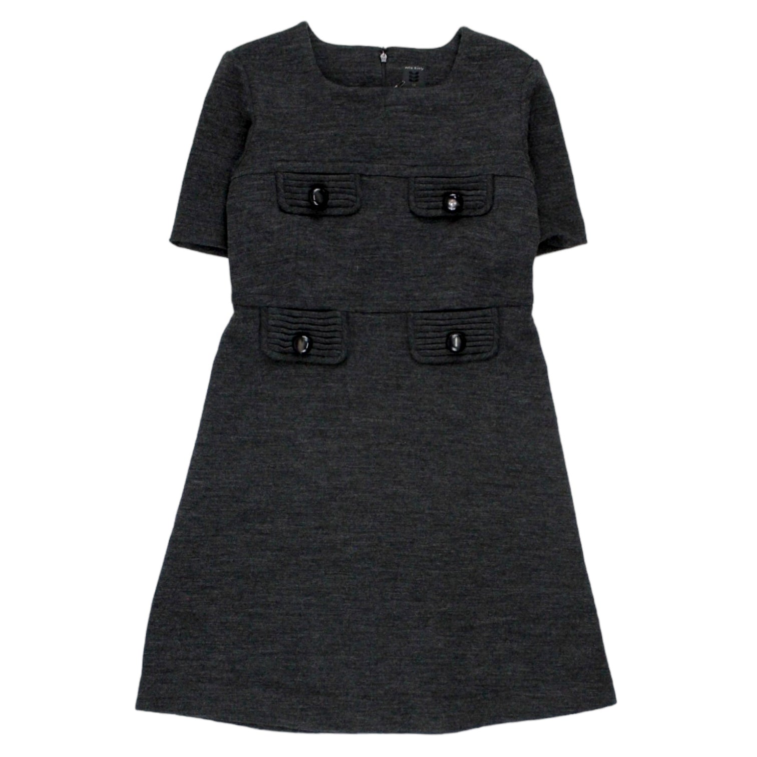 Orla Grey Wool Double Pocket Dress | Shop from Crisis Online