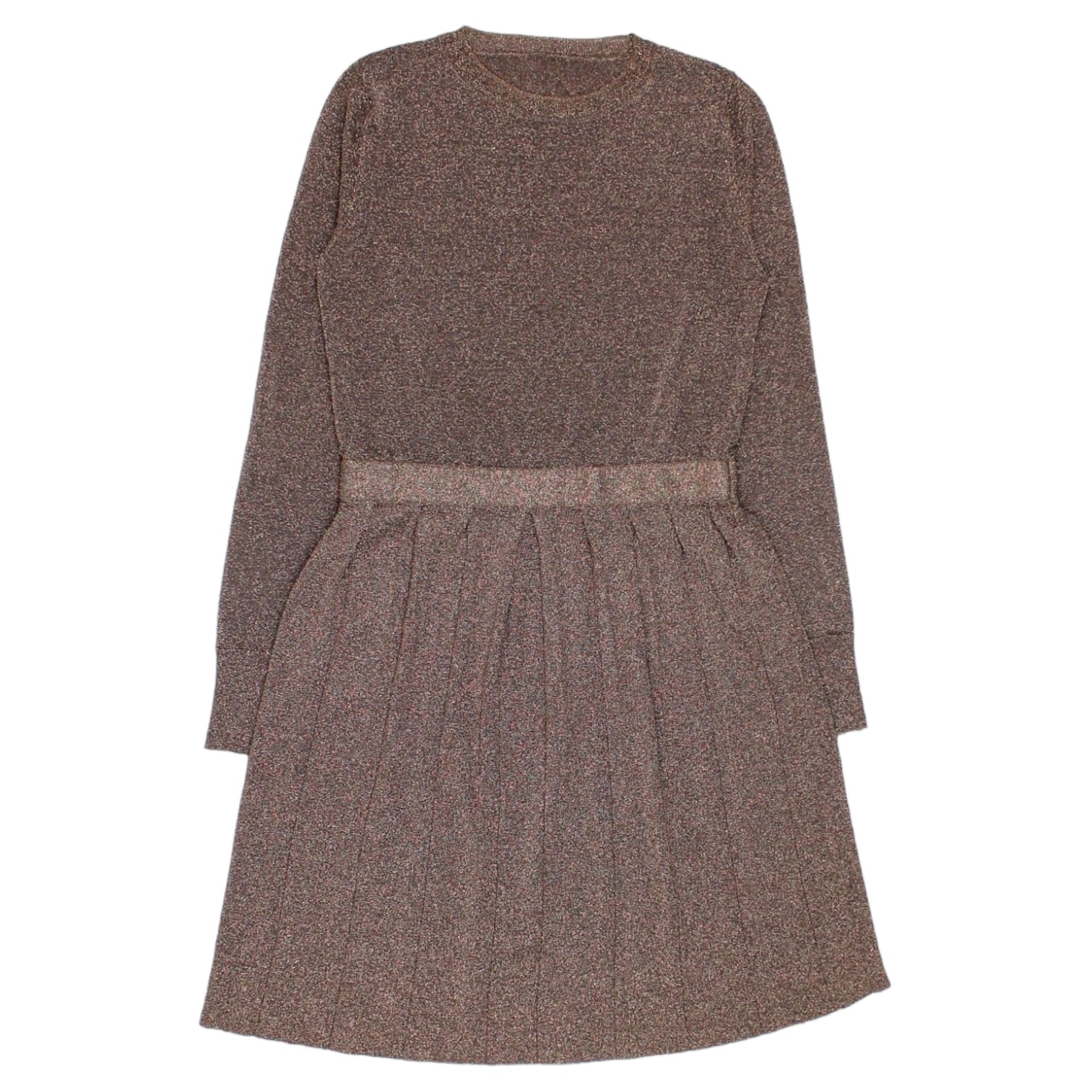 Orla Rose Gold Metallic Pleated Dress | Shop from Crisis Online