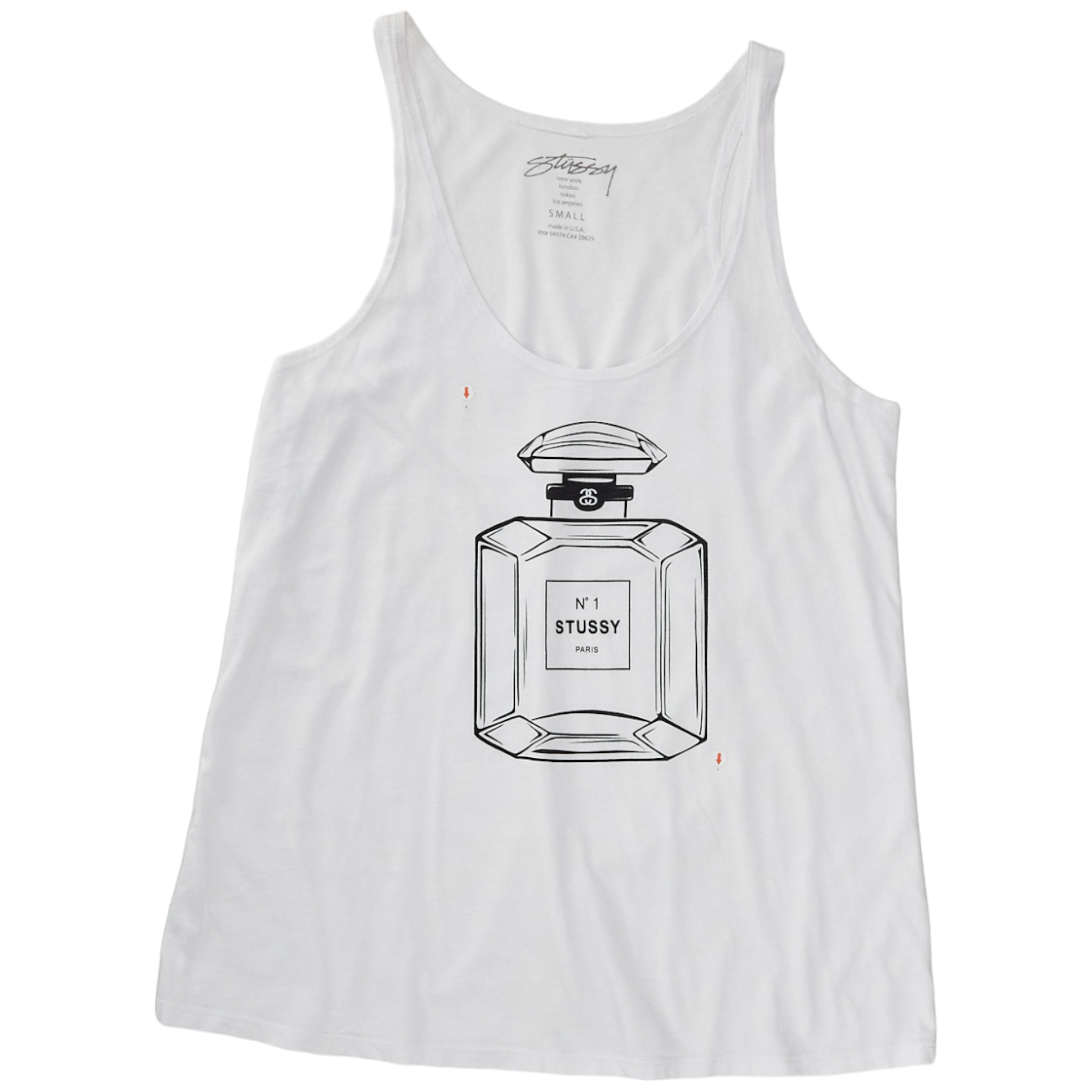 Vintage Stussy White Perfume Vest | Shop from Crisis Online