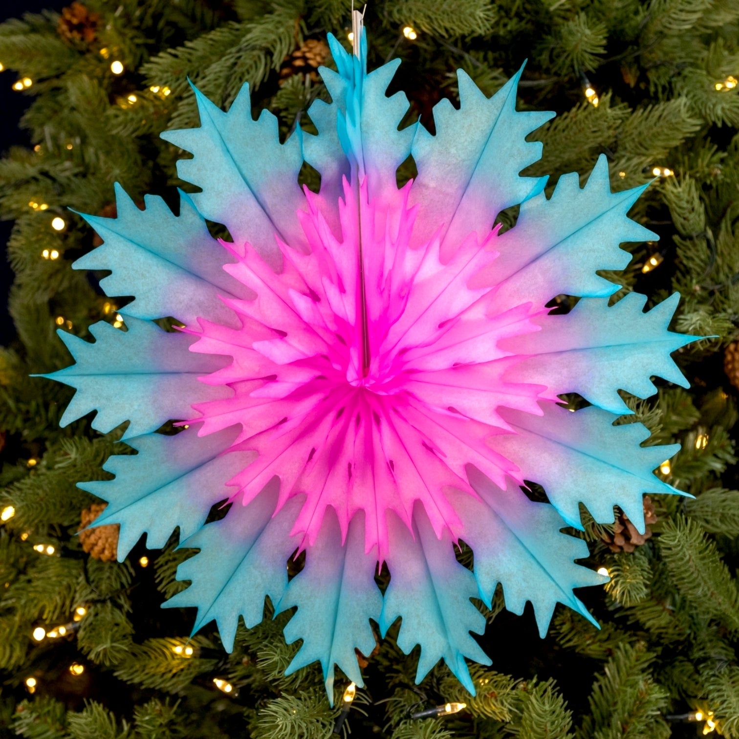 2 Tone Classic Snowflake Fan 45 cm | Shop from Crisis Online