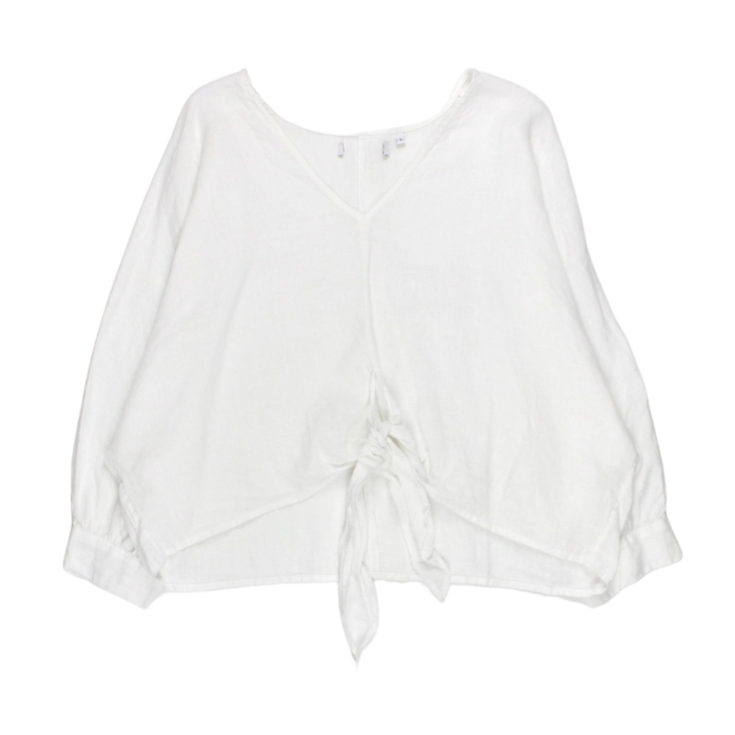 NRBY White Linen Tie-Front Shirt | Shop from Crisis Online
