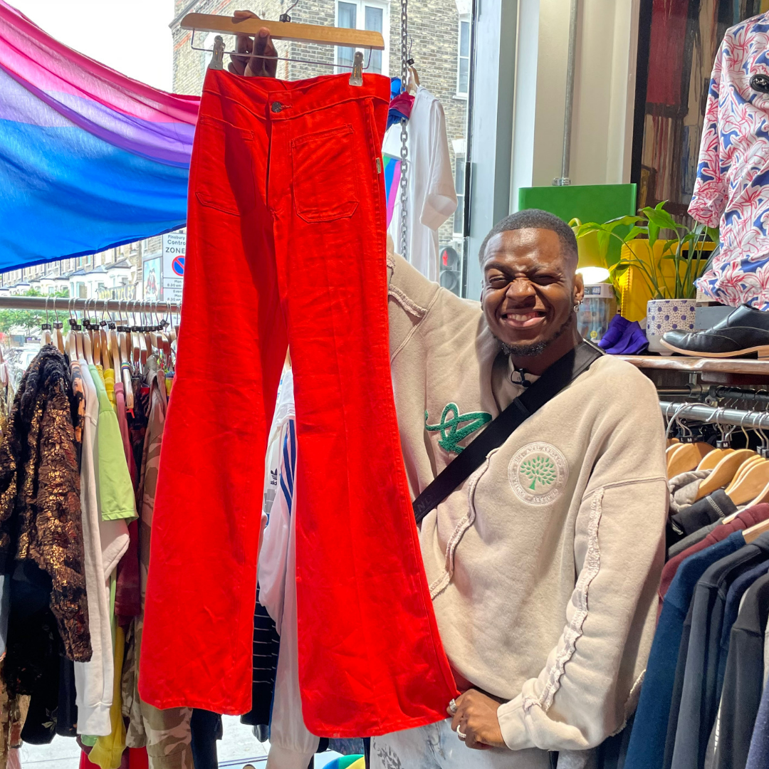 Jet Red Flared Trousers | Shop from Crisis Online