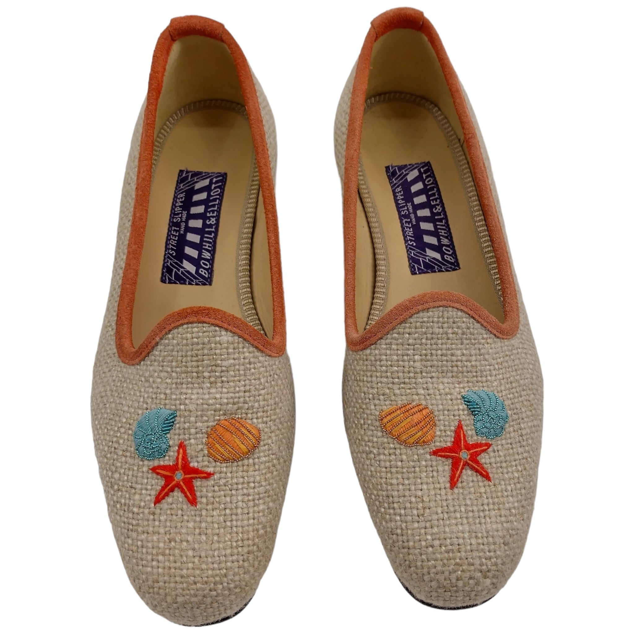 Bowhill & Elliott Linen Sea Shell Pumps | Shop from Crisis Online
