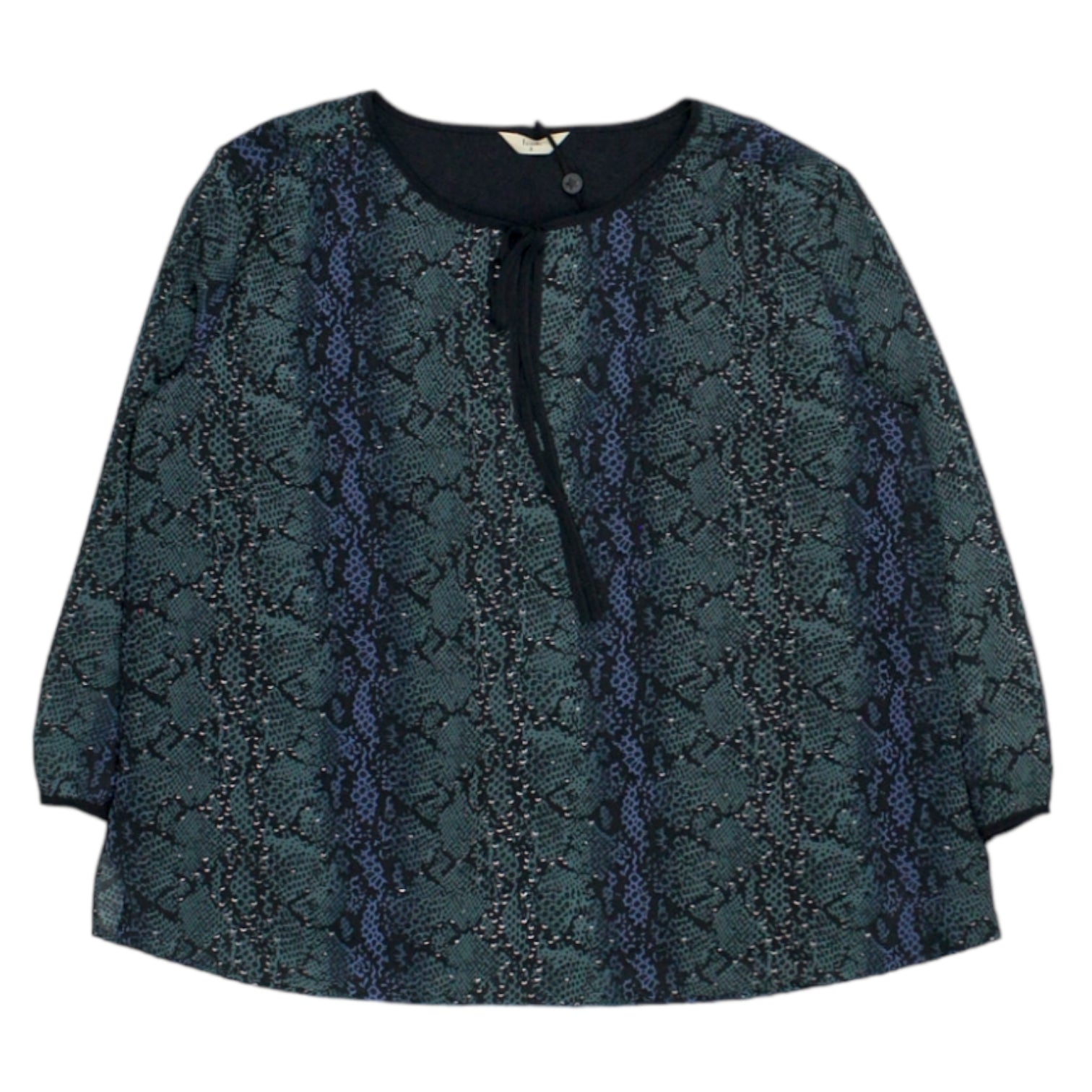 Hush Blue/Silver Aida Printed Top | Shop from Crisis Online