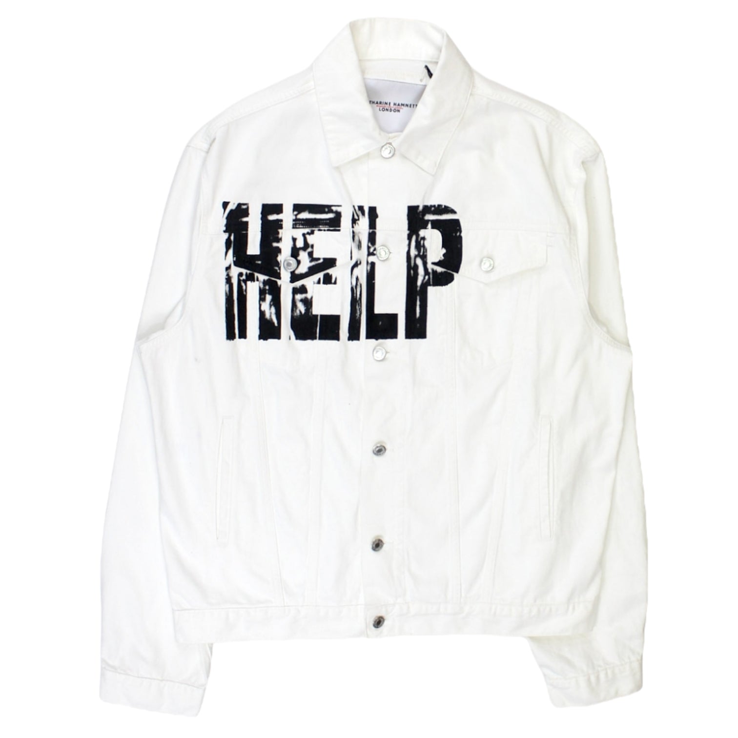 Katherine Hamnett White HELP Jacket | Shop from Crisis Online